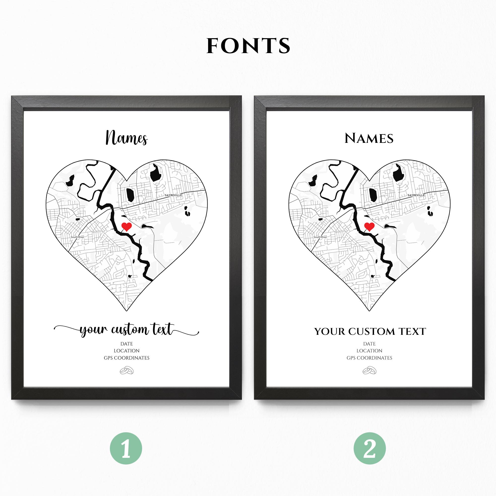Where We Got Married Map, Custom Wedding Map Print Framed, Gift for ...