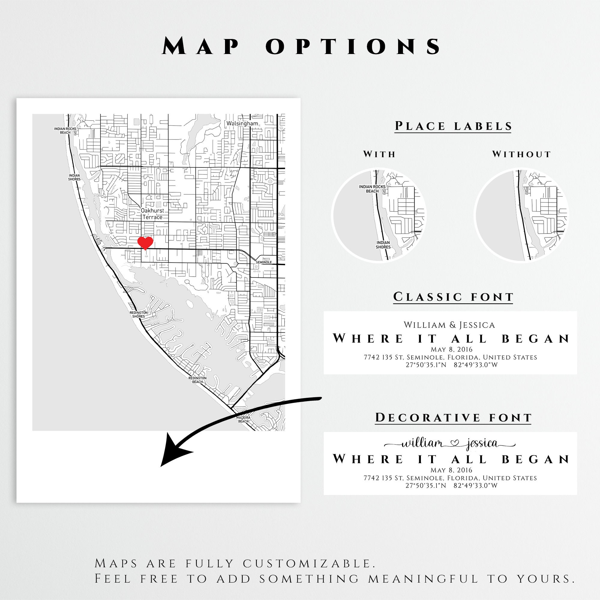 Where It All Began Map Sign Print With Photo Engagement Gifts - Etsy