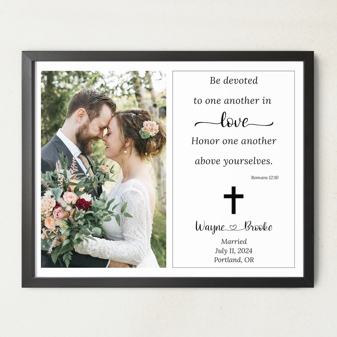 Personalized Christian Wedding Gift for Couple Unique, Wedding Photo ...