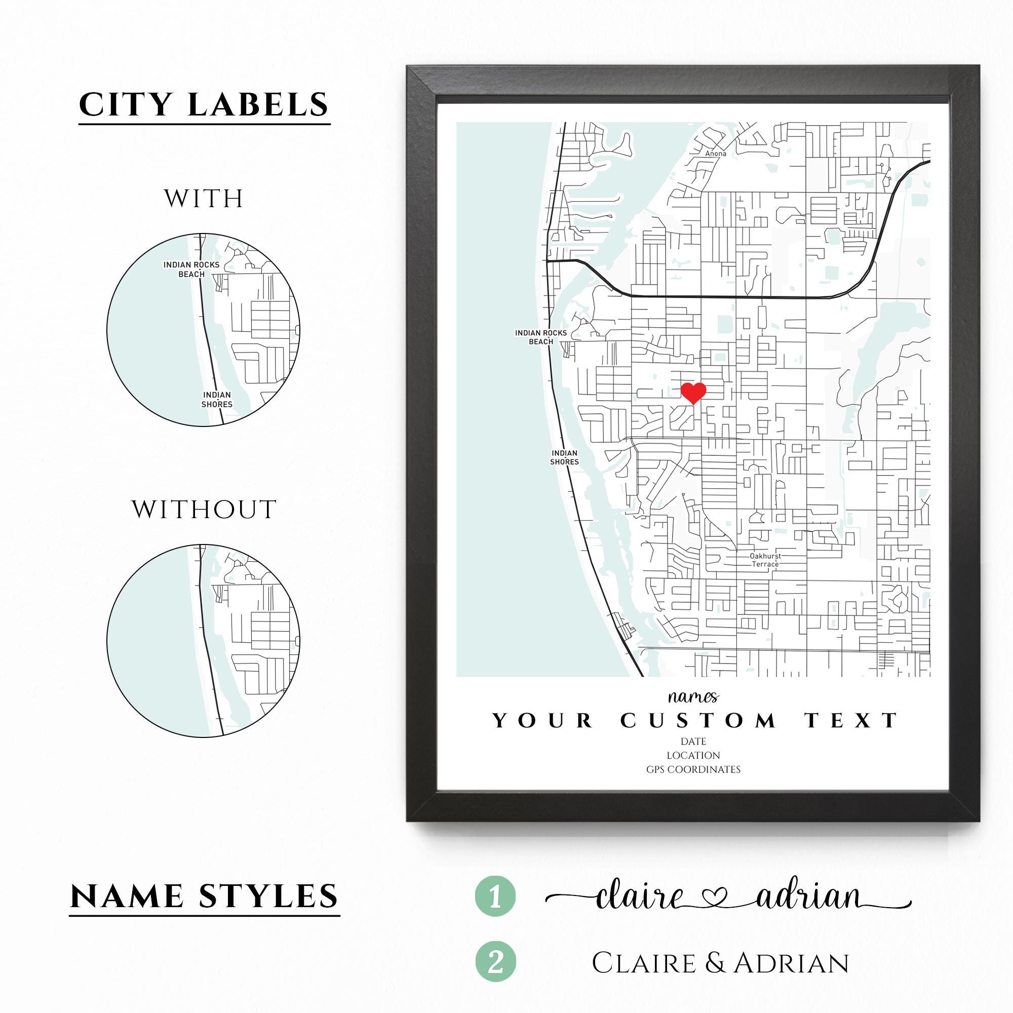Custom Where It All Began Map, Latitude Longitude Coordinates ...