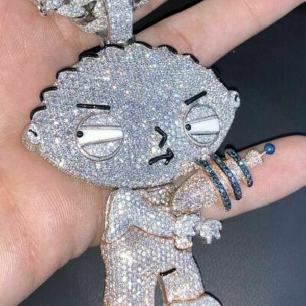 Iced Out Pendant Cartoon - Etsy