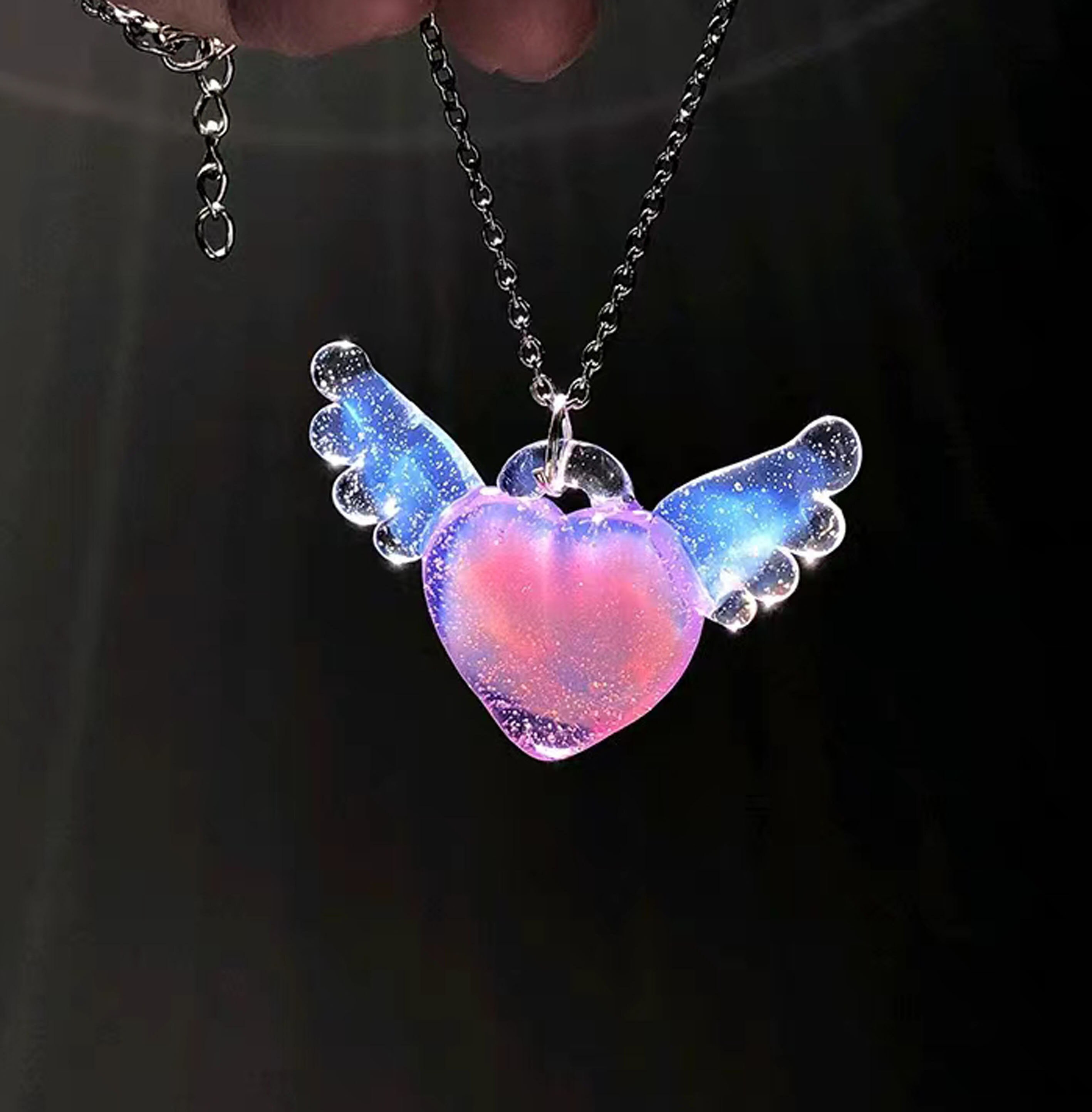 Angel Heart Glass Pendant,100% Hand Crafted the Angel Heart,creative ...
