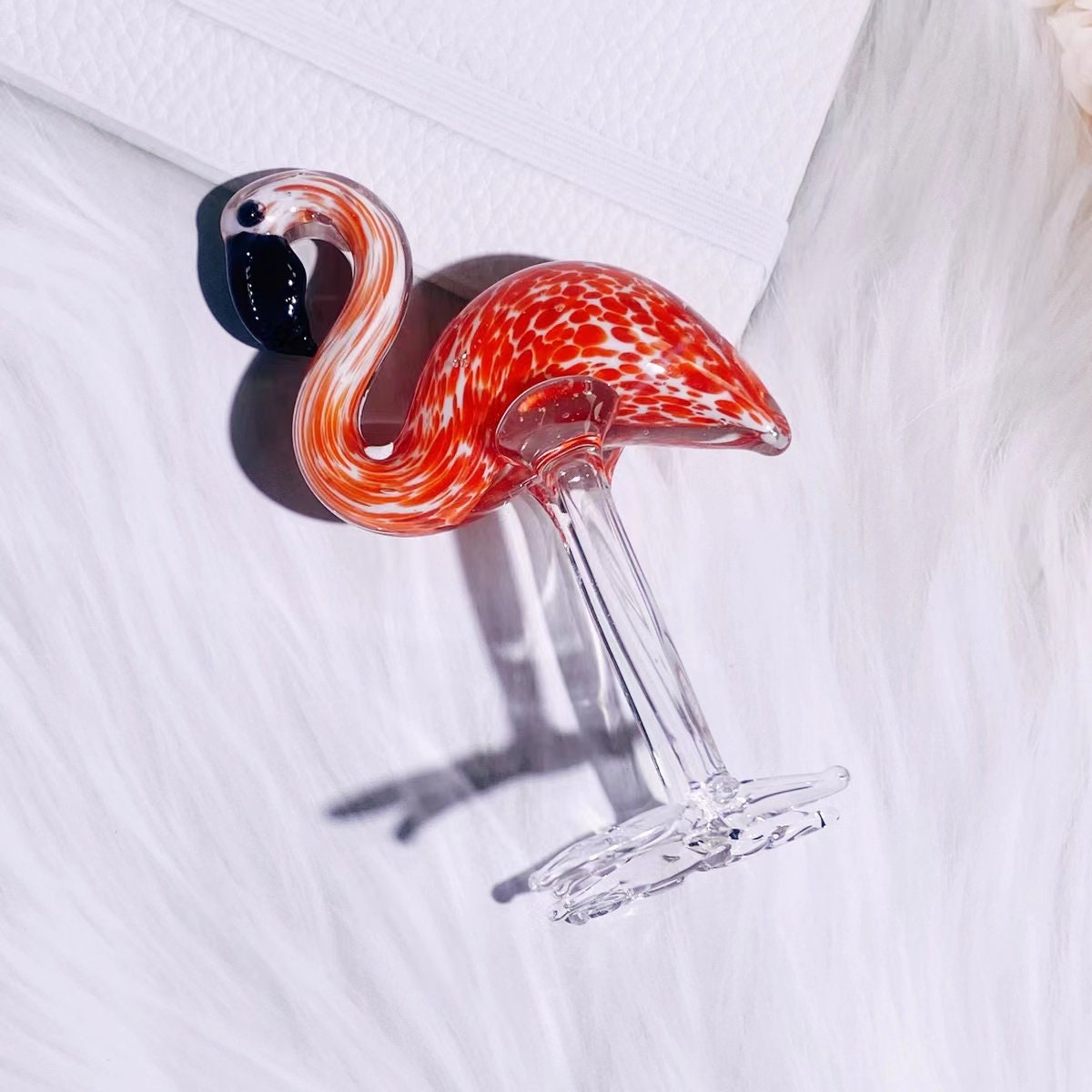 Glass Flamingo, Hand Blown Glass Flamingo Figurine,art Glass Flamingo ...