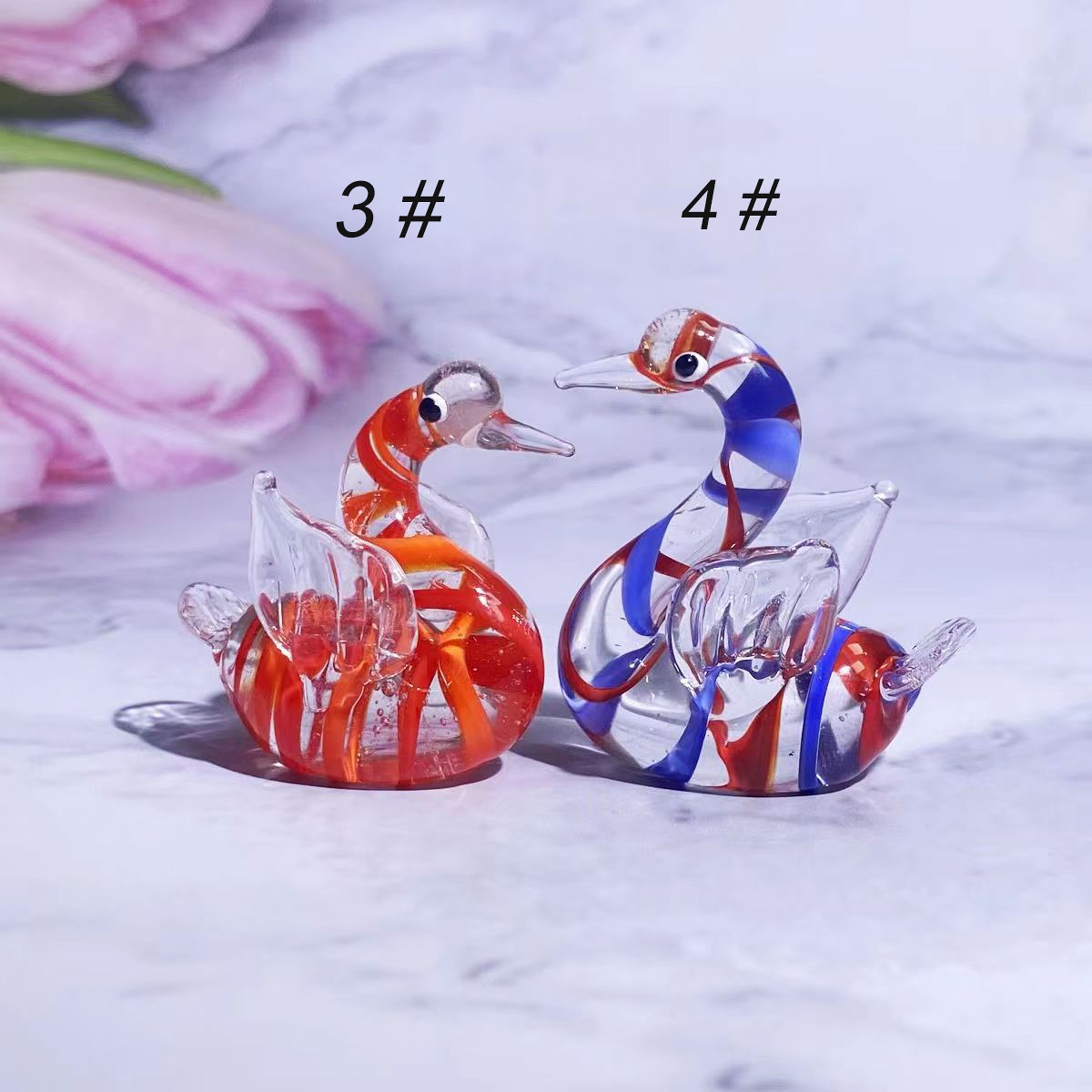 Glass Swans, Animal Figurines, Swan Glass Ornaments, Hand Blown Glass ...