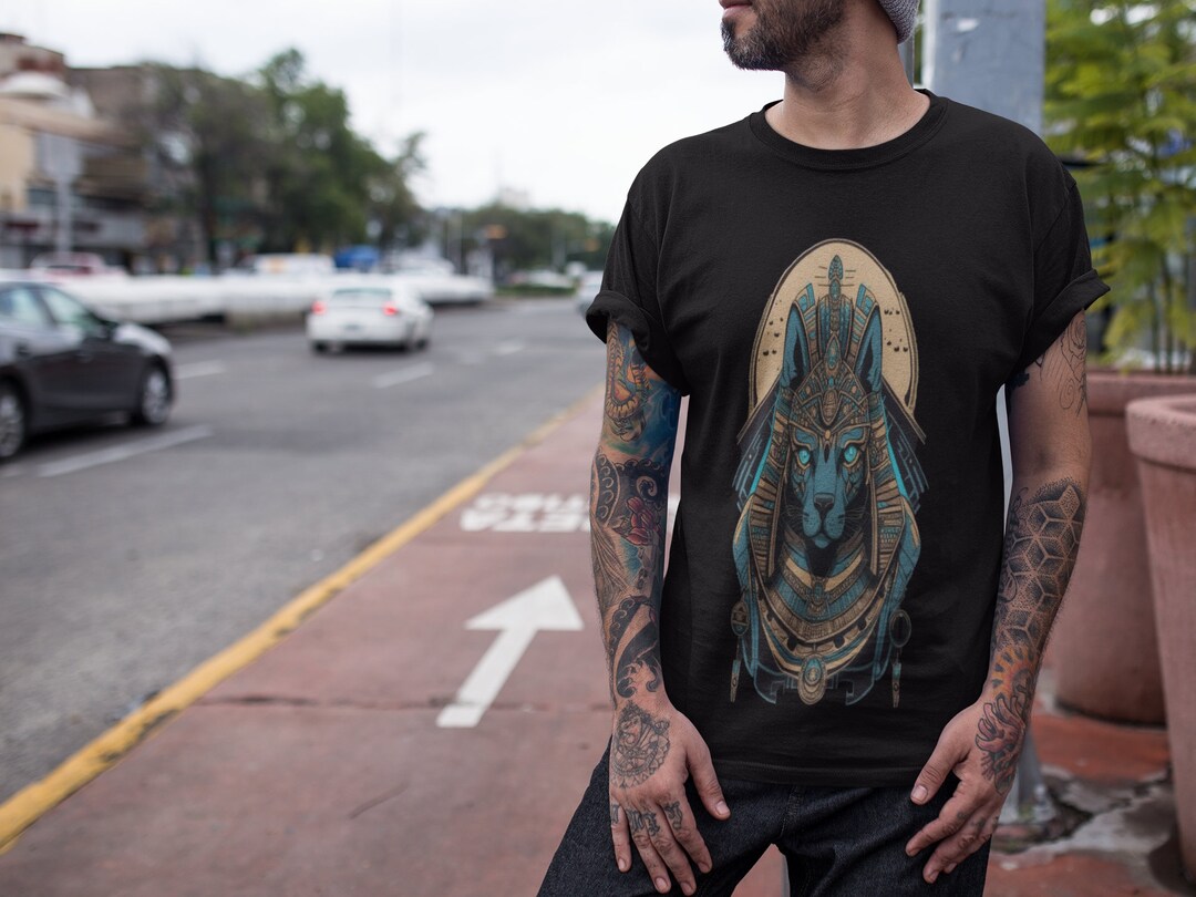 Obey Meow Divine Feline: Egyptian God Cat, Mythical Animal Graphic Tee ...