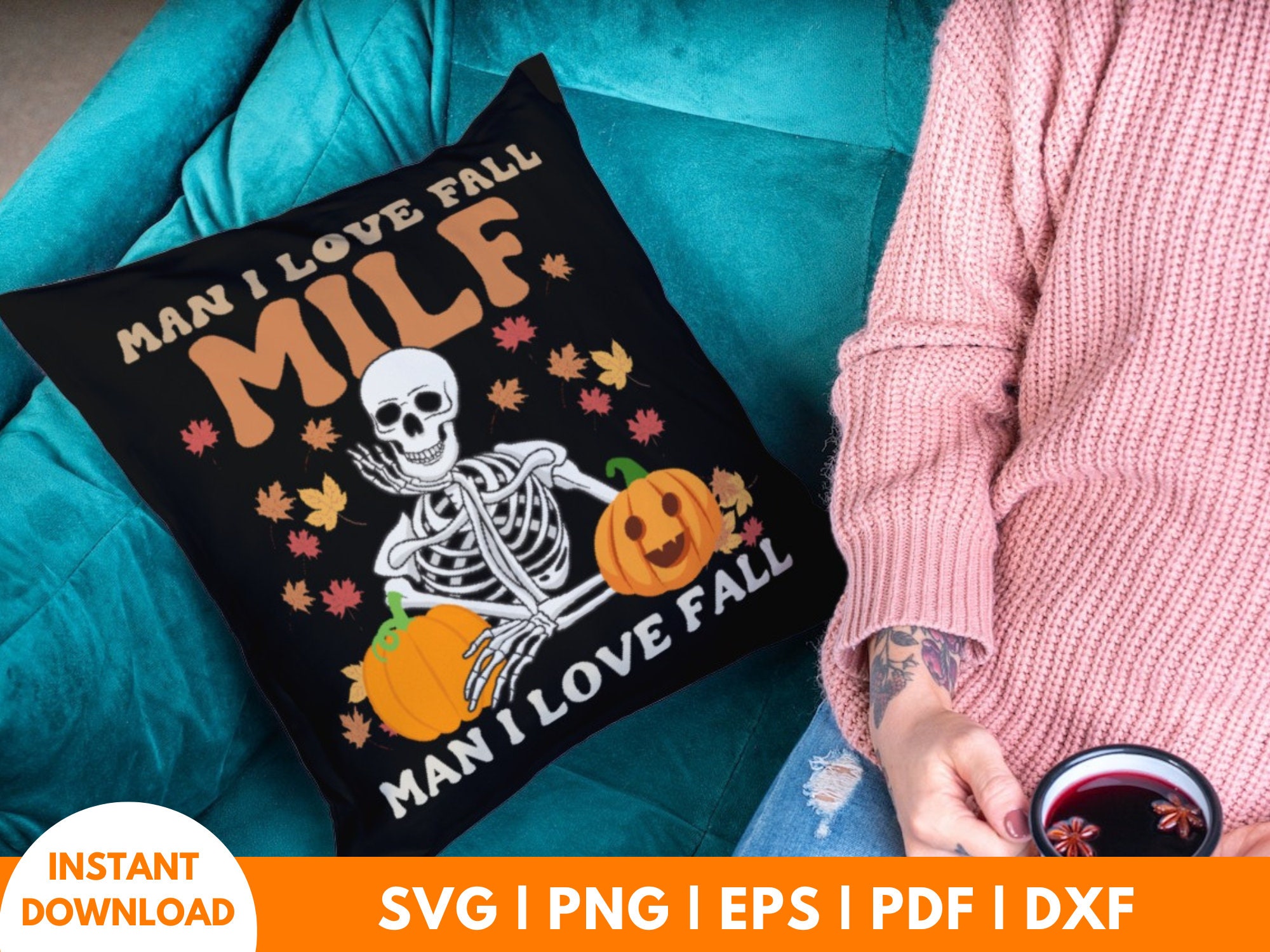 Man I Love Fall Milf Silhouette Files PNG Instant Download Png for ...