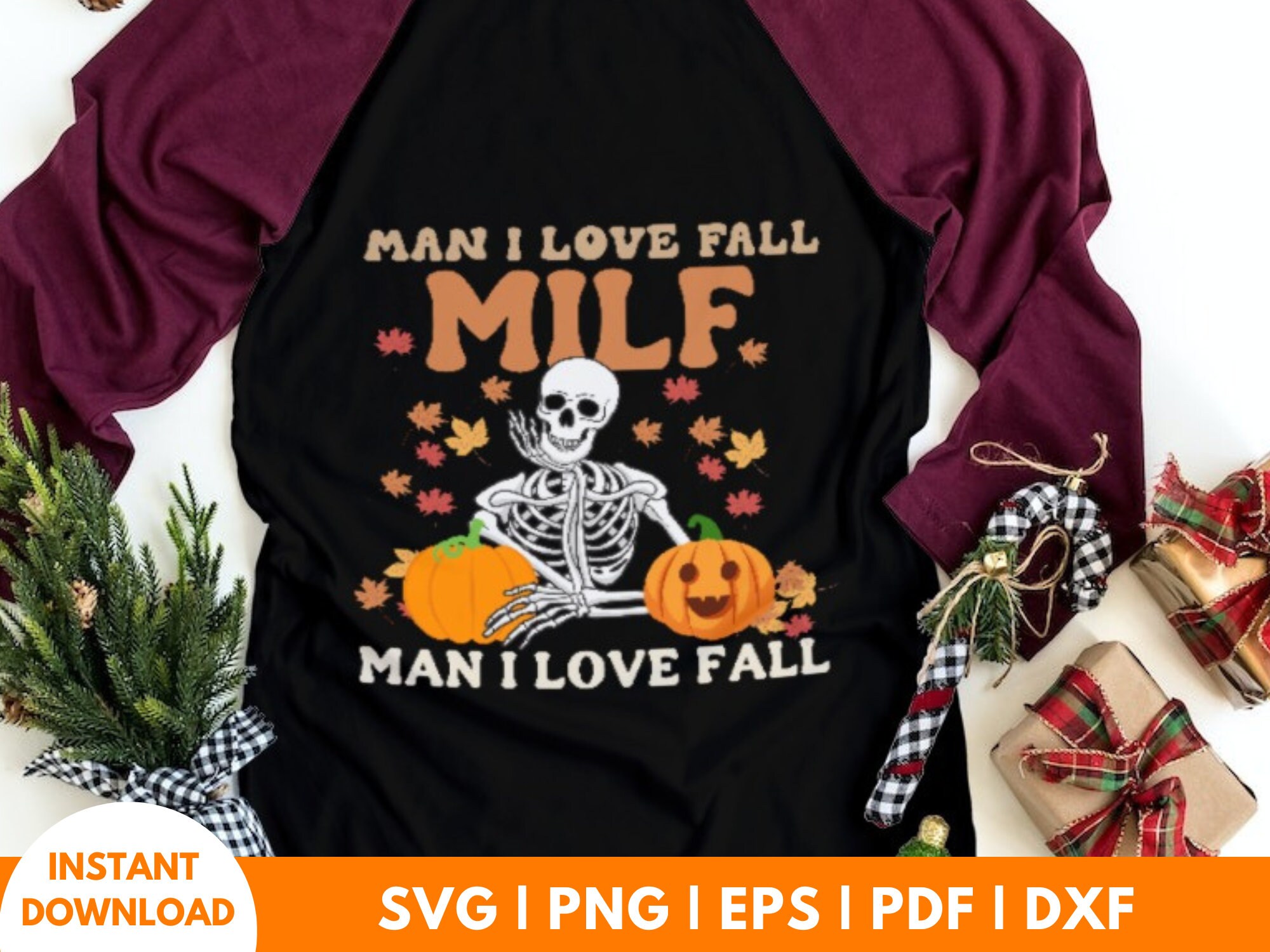 Man I Love Fall Milf Silhouette Files PNG Instant Download Png for ...