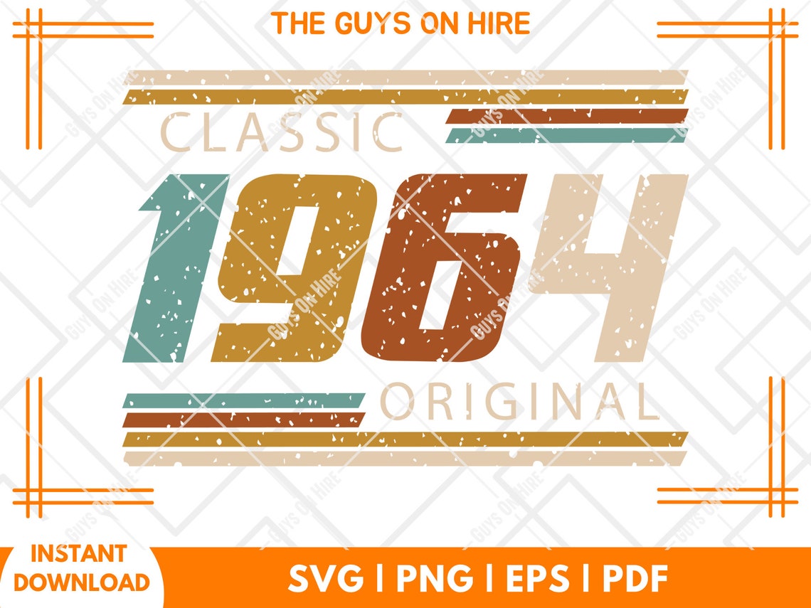 Vintage 1964 Original Svg, Birthday Svg, 59 Years Old Svg, SVG Digital ...