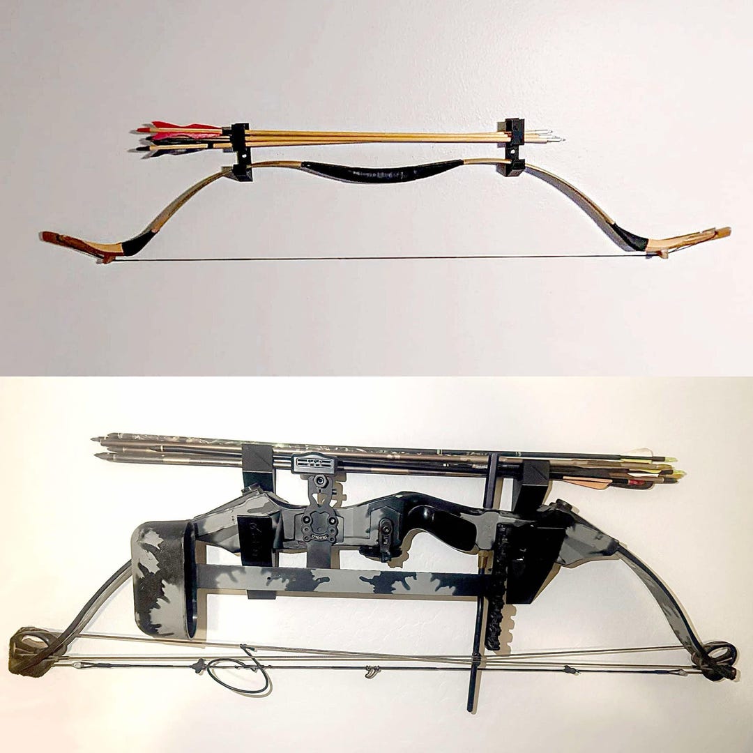 Wall-mounted Bow Holder – Storage Rack for Compound or Traditional Bow ...