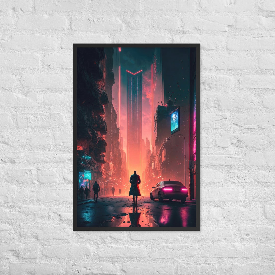 Amidst Future Dystopia Painting Framed Print Poster Wall Art - Etsy