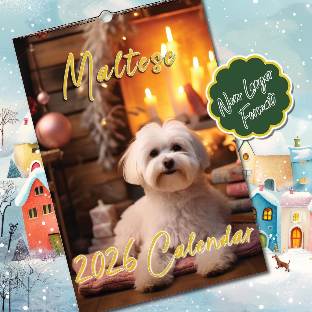Maltese Dog Wall Calendar 2026: Extra-large 11x16.5" Maltese Lover Gift ...