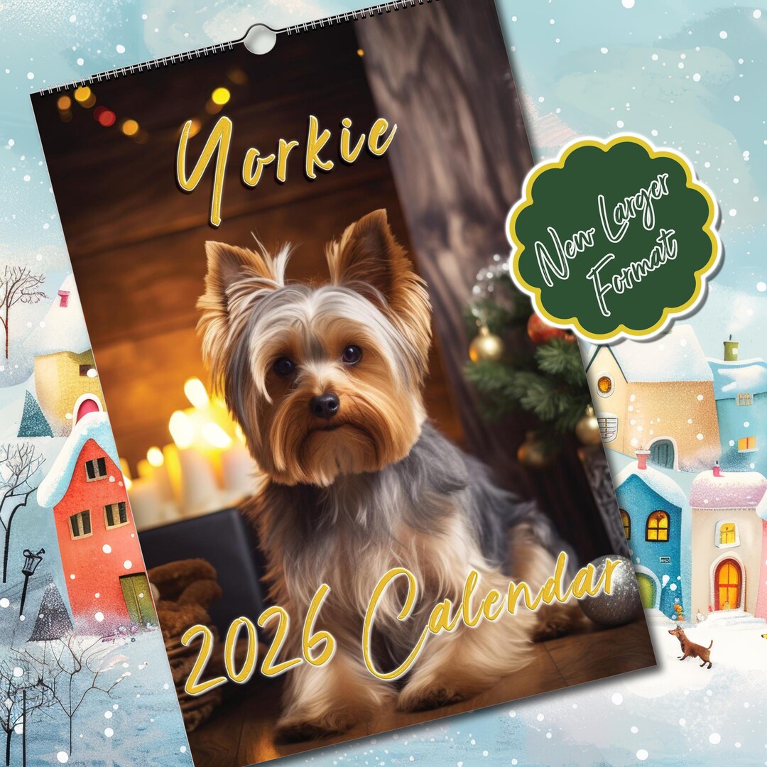 Yorkie Wall Calendar 2026 | Extra-large 11"x16.5" Wall Calendar ...