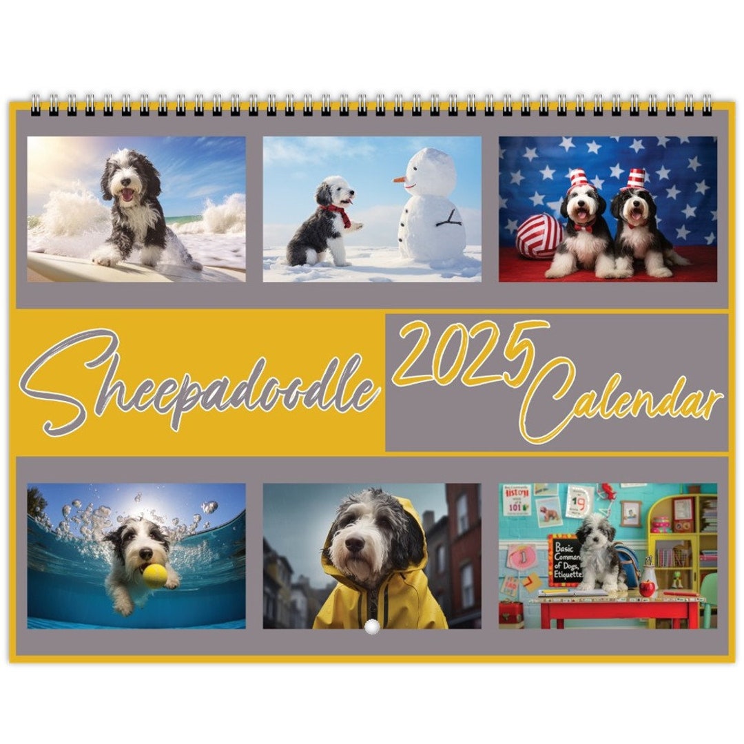 Sheepadoodle Calendar 2025 Sheepadoodle Wall Calendar Dog Wall Calendar ...