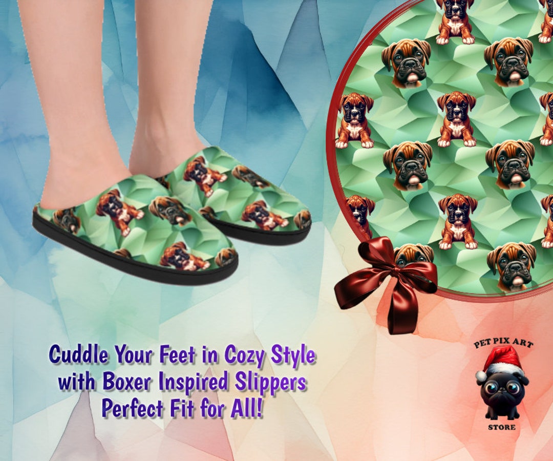 Boxer Pattern Slippers | Unique Boxer Pattern | Boxer Slippers | Boxer ...