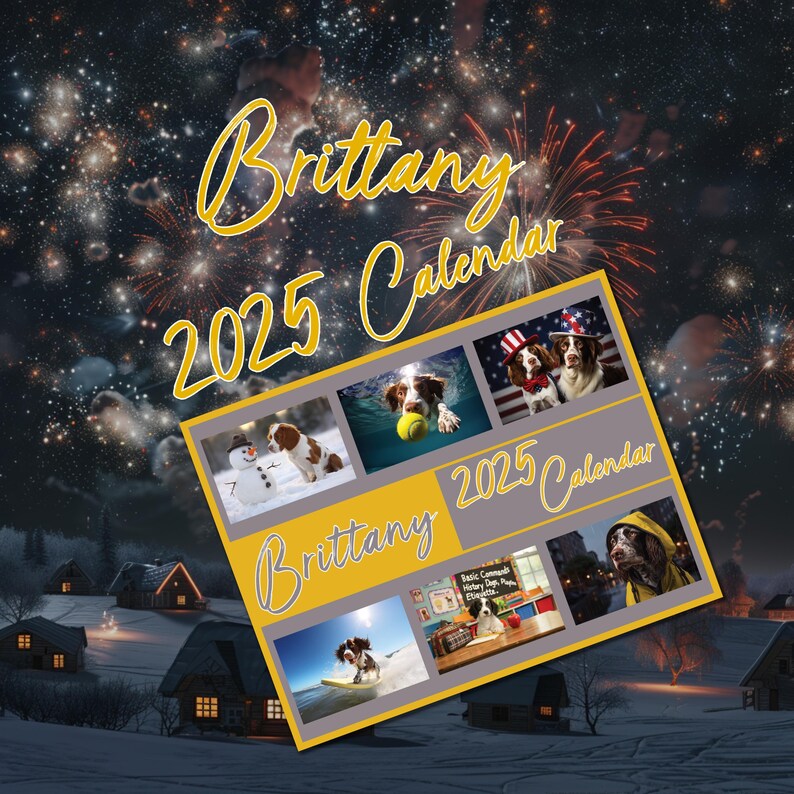 Brittany Calendar 2025 | Brittany Spaniel Wall Calendar | Dog Wall ...