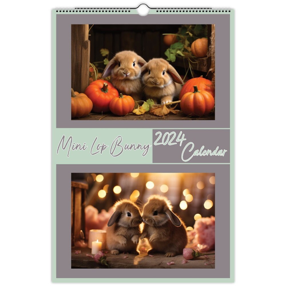 Mini Lop Bunny Calendar 2024 / Lop Rabbit Wall Calendar Regalo / Bunny ...