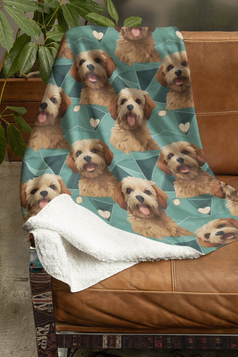 Cavapoo Blanket Sherpa Fleece Blanket Velveteen Blanket Cavapoo Art ...