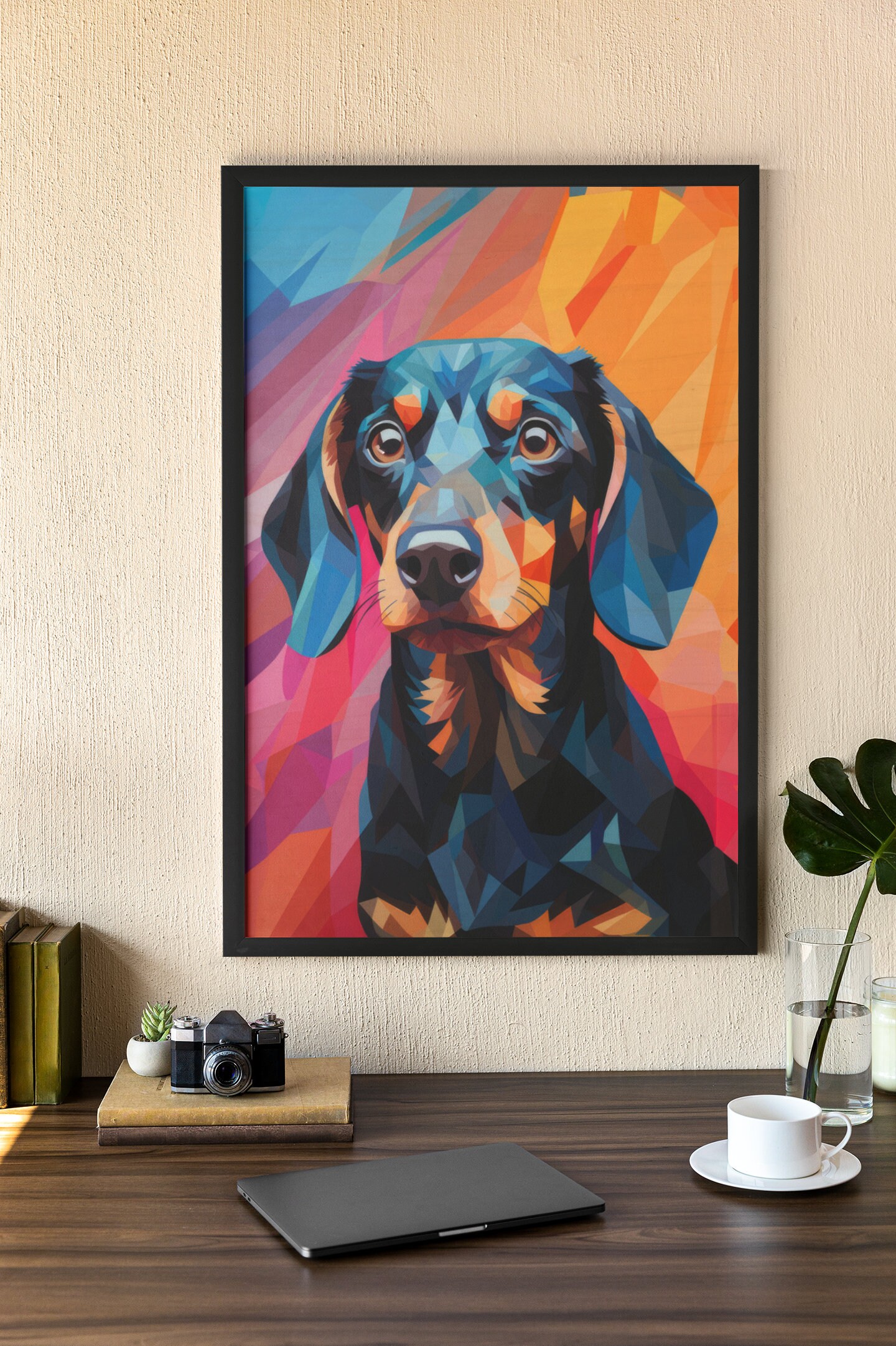 Dachshund Cubic and Hyper-color Art Print | Dachshund Poster | Graffiti ...