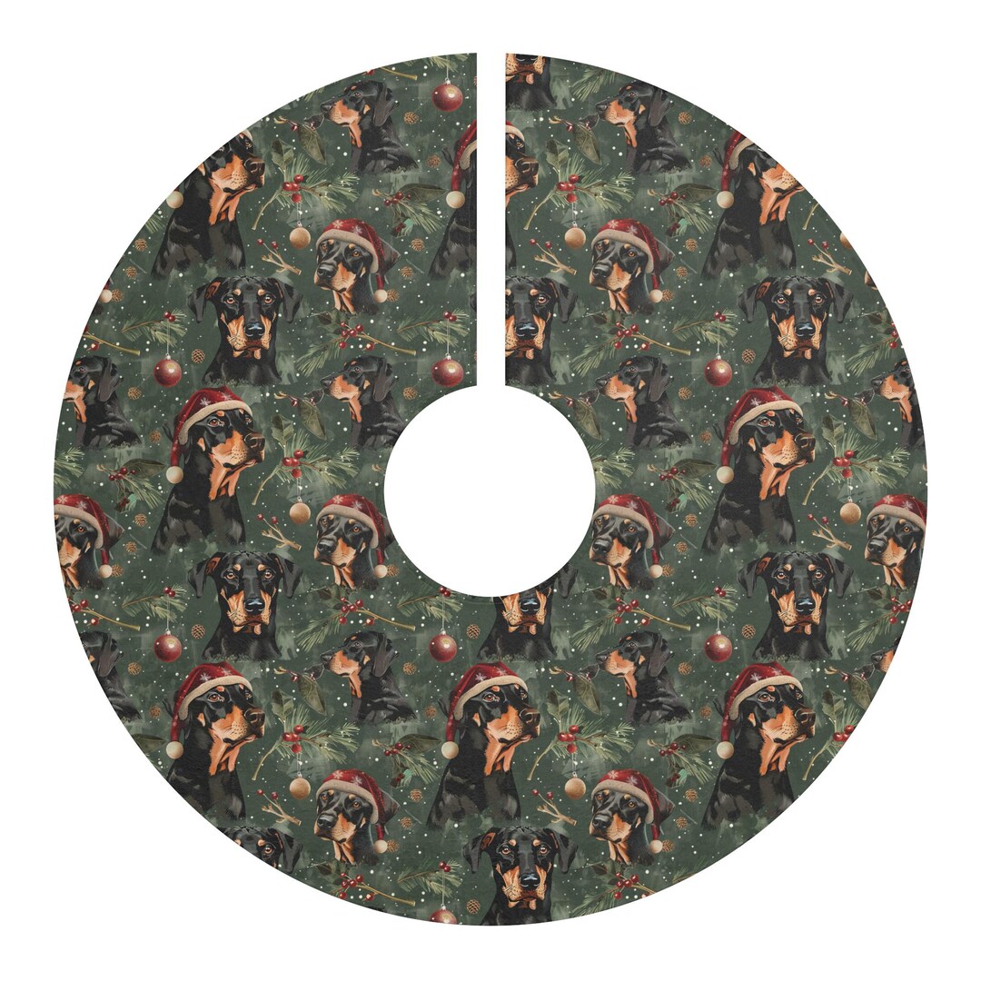 Dobermann Christmas Tree Skirts Dobermann Xmas Tree Skirt Dobermann ...