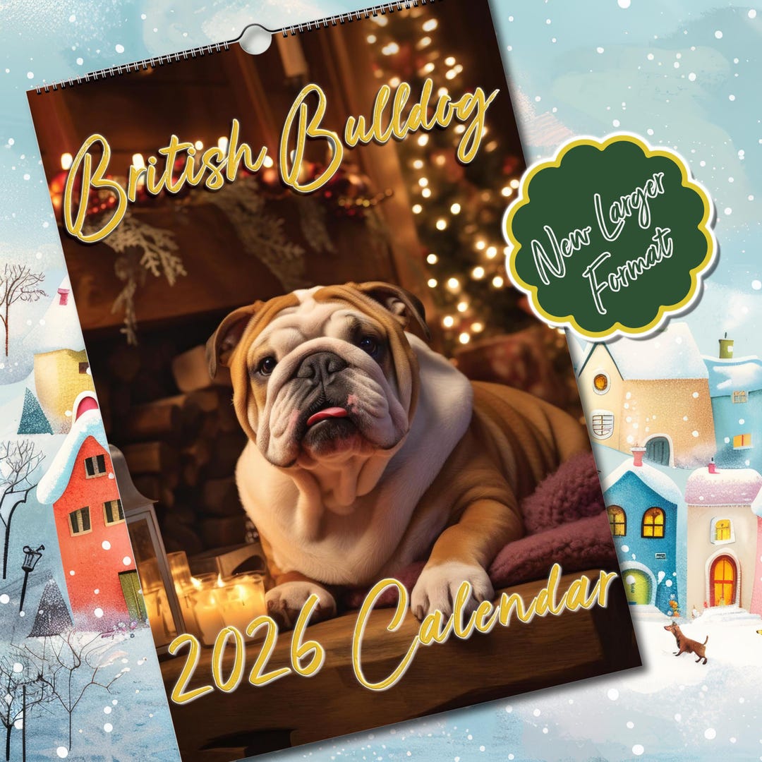 British Bulldog Wall Calendar 2026: Extra-large 11x16.5" Dog Lover Gift ...