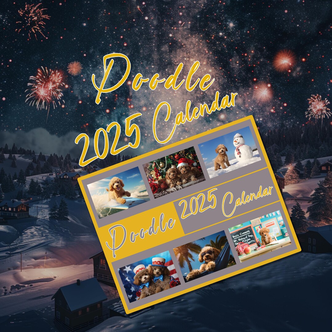 Poodle Calendar 2025 Poodle Wall Calendar Dog Wall Calendar 2025 12 ...