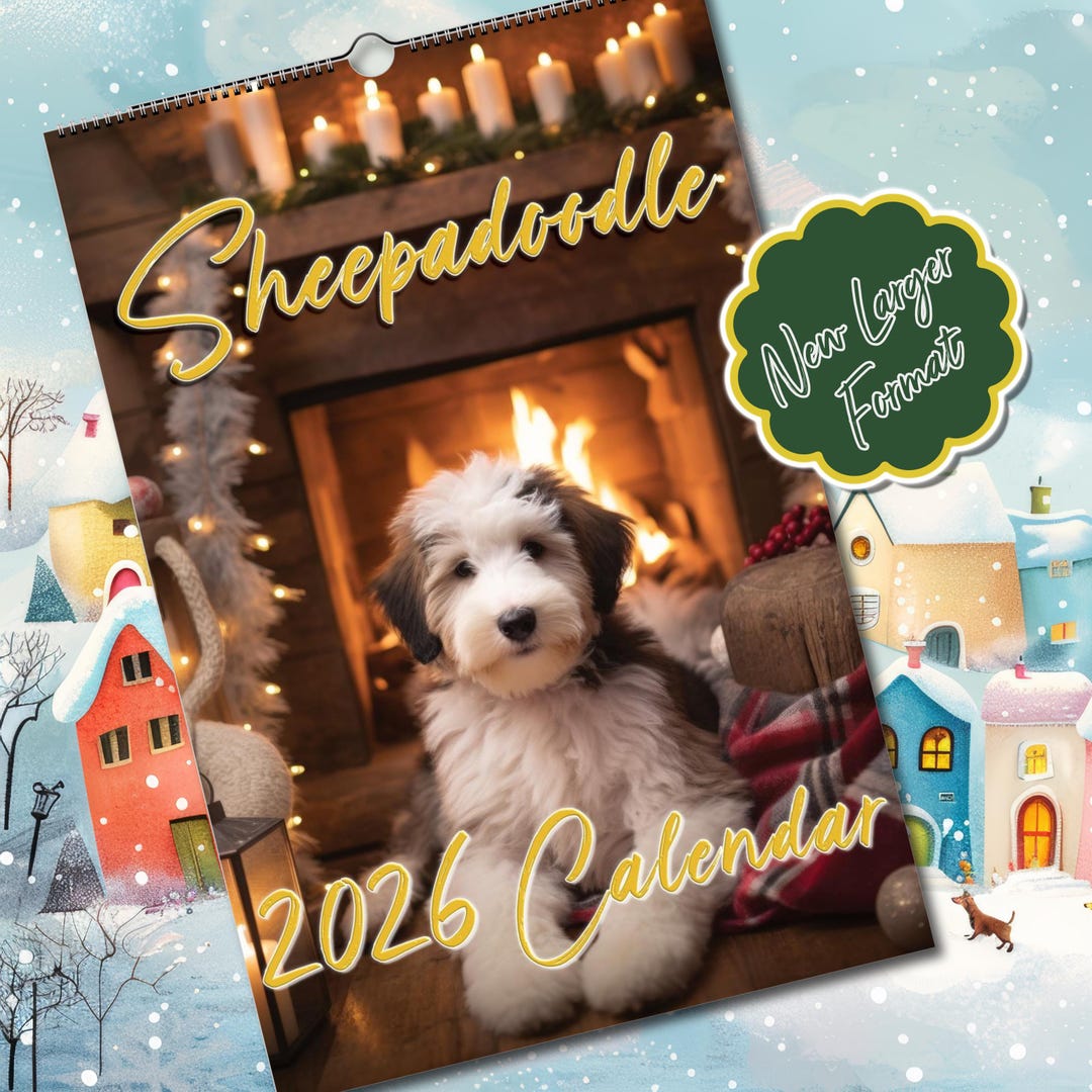 Sheepadoodle Wall Calendar 2026: Extra-large 11x16.5" Sheepadoodle ...