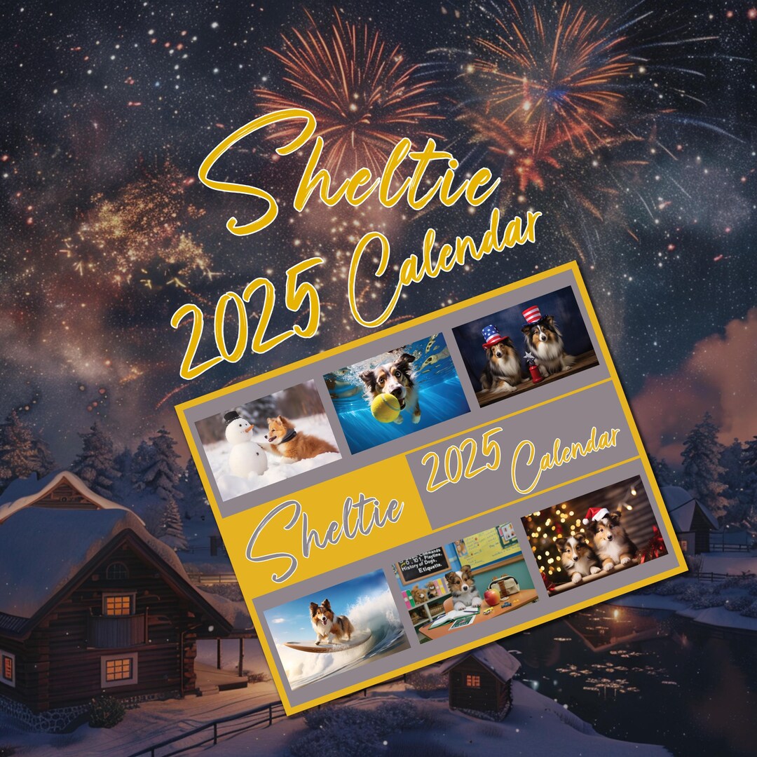 Sheltie Calendar 2025 | Shetland Sheepdog Wall Calendar | Dog Wall ...