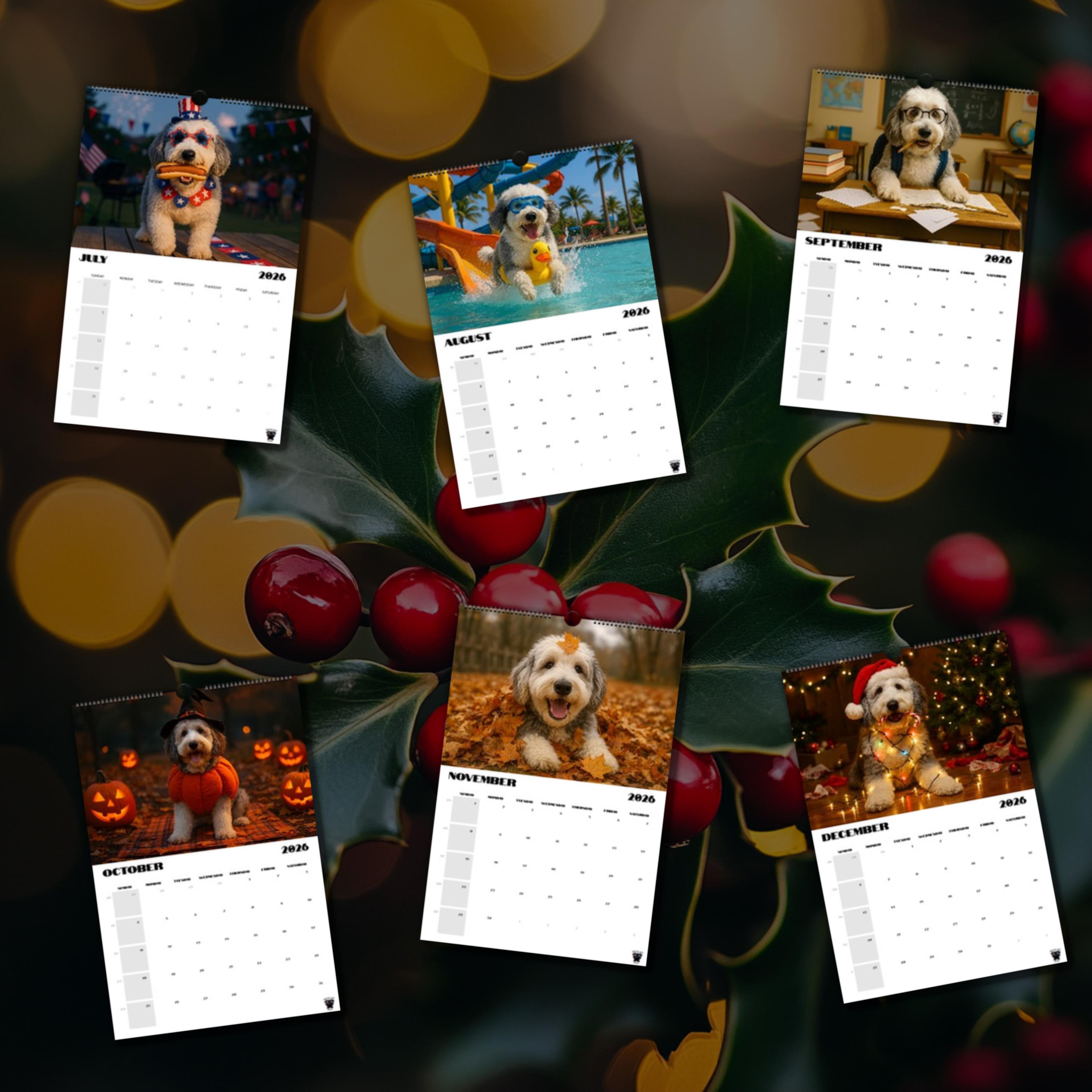 Sheepadoodle Wall Calendar 2026: Extra-large 11x16.5" Sheepadoodle ...