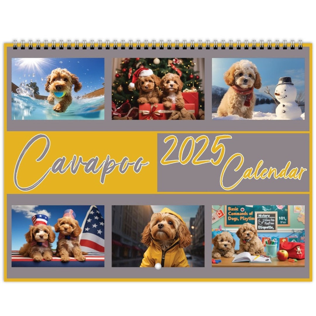 Cavapoo Calendar 2025 Cavapoo Wall Calendar Dog Wall Calendar 2025 12 ...