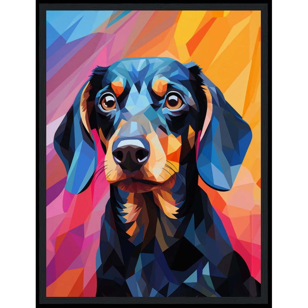 Dachshund Cubic and Hyper-color Art Print | Dachshund Poster | Graffiti ...