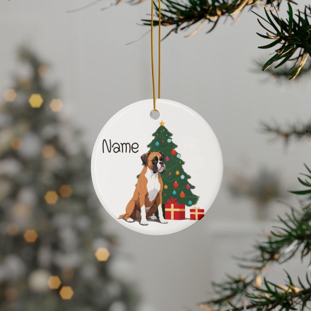 Personalized Boxer Christmas Tree Ornament | Custom Boxer Ornament ...