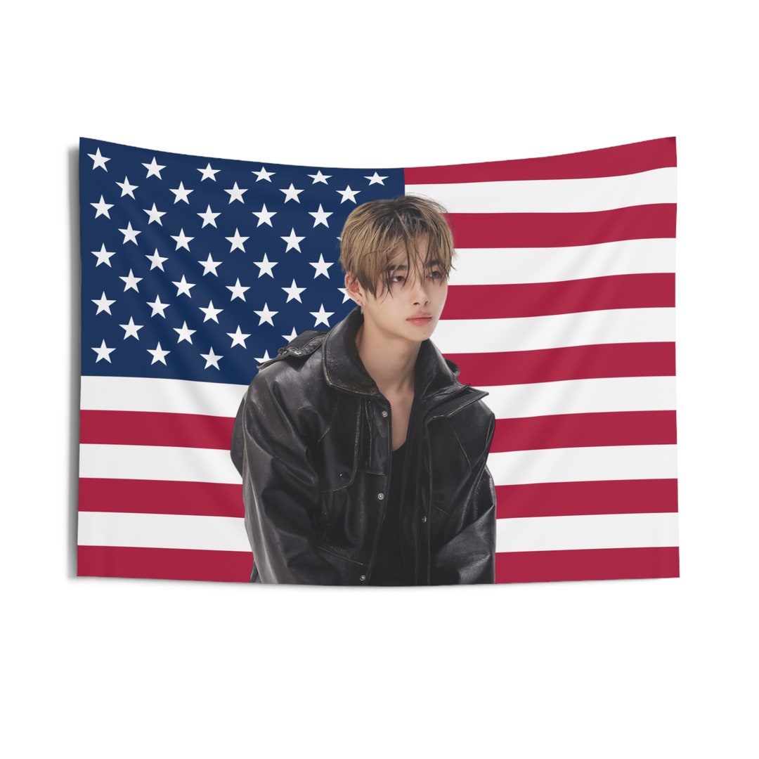Enhypen Niki American Flag Tapestry, Kpop Enhypen Niki Flag, Gift for ...