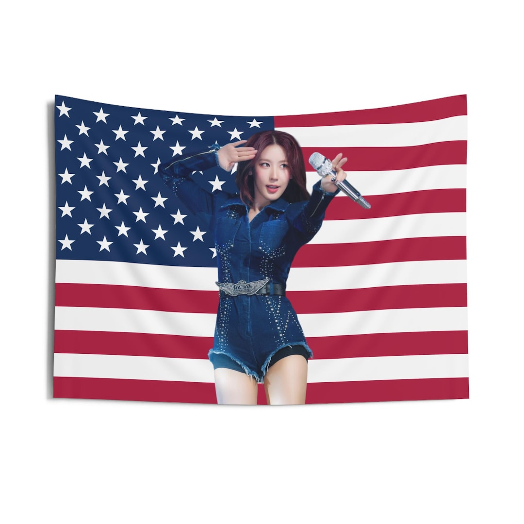 G I-DLE Miyeon American Flag Tapestry,miyeon (G)IDLE American Flag ...