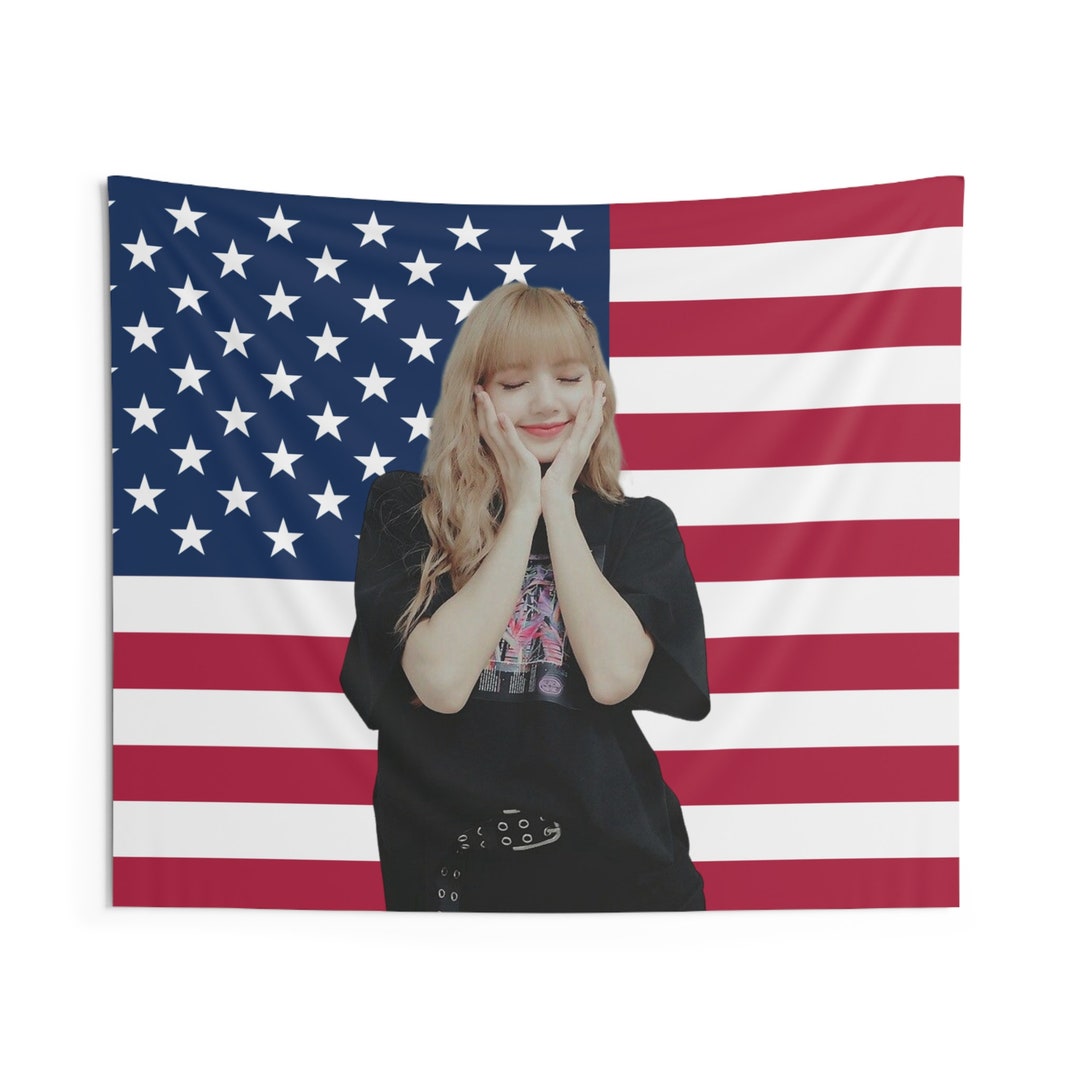 Blackpink Lisa Flag Banner, Blackpink Lisa Kpop American Flag Tapestry ...