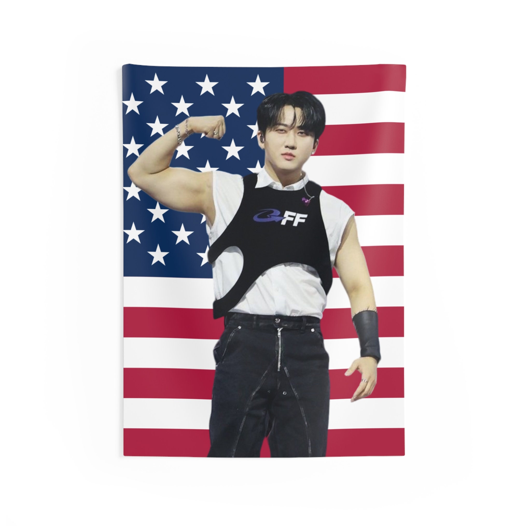 Stray Kids Changbin Flag Banner, SKZ Changbin American Flag Tapestry ...