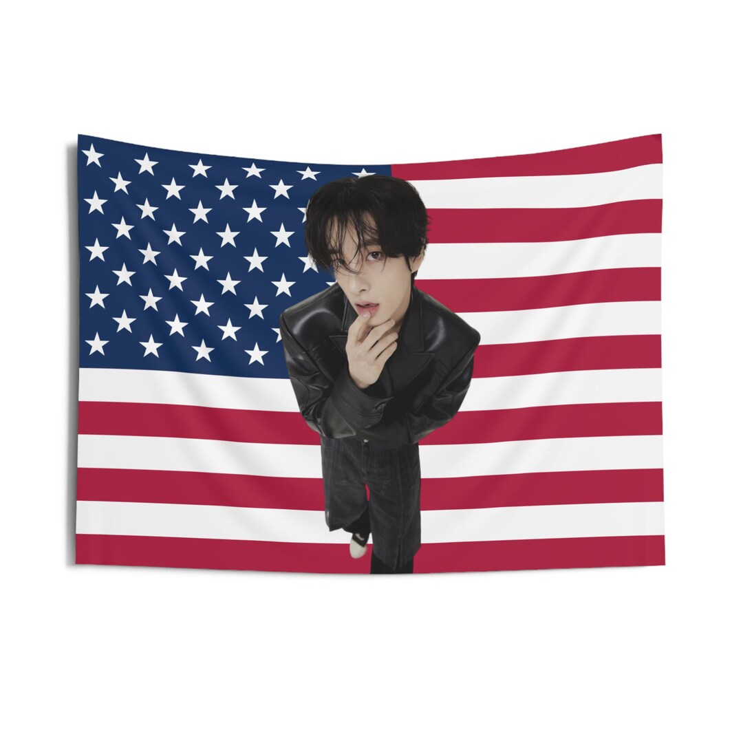 Enhypen Jake American Flag Tapestry, Kpop Enhypen Jake Flag Banner ...