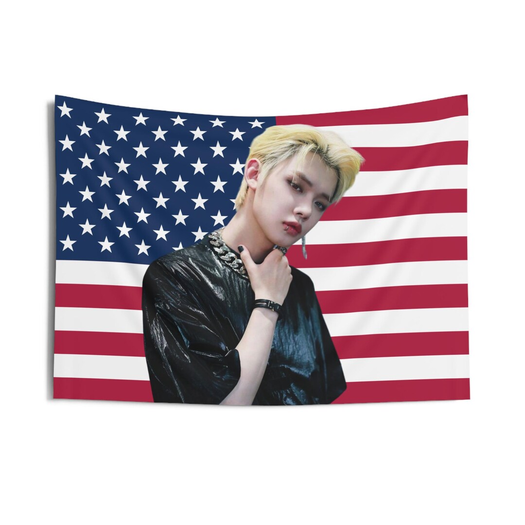 TXT Yeonjun American Flag Tapestry, Kpop TXT Yeonjun Flag Banner ...