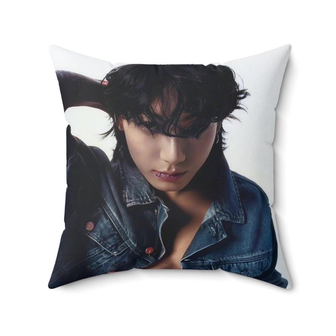 Jungkook Photo Pillow, Jungkook Spun Pillow, JK Square Polyester Pillow ...