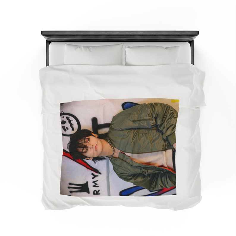 Jungkook Bts Vintage Plush Blanket, Custom Jungkook Photo Blanket ...