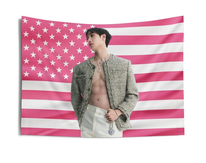 SKZ Bang Chan Abs Flag Banner, Stray Kids Bang Chan Kpop Flag Tapestry ...