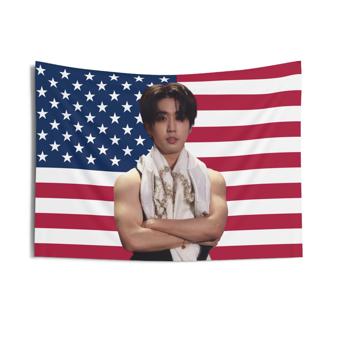 Stray Kids Han Jisung American Flag Banner, SKZ Han Kpop Flag Tapestry ...