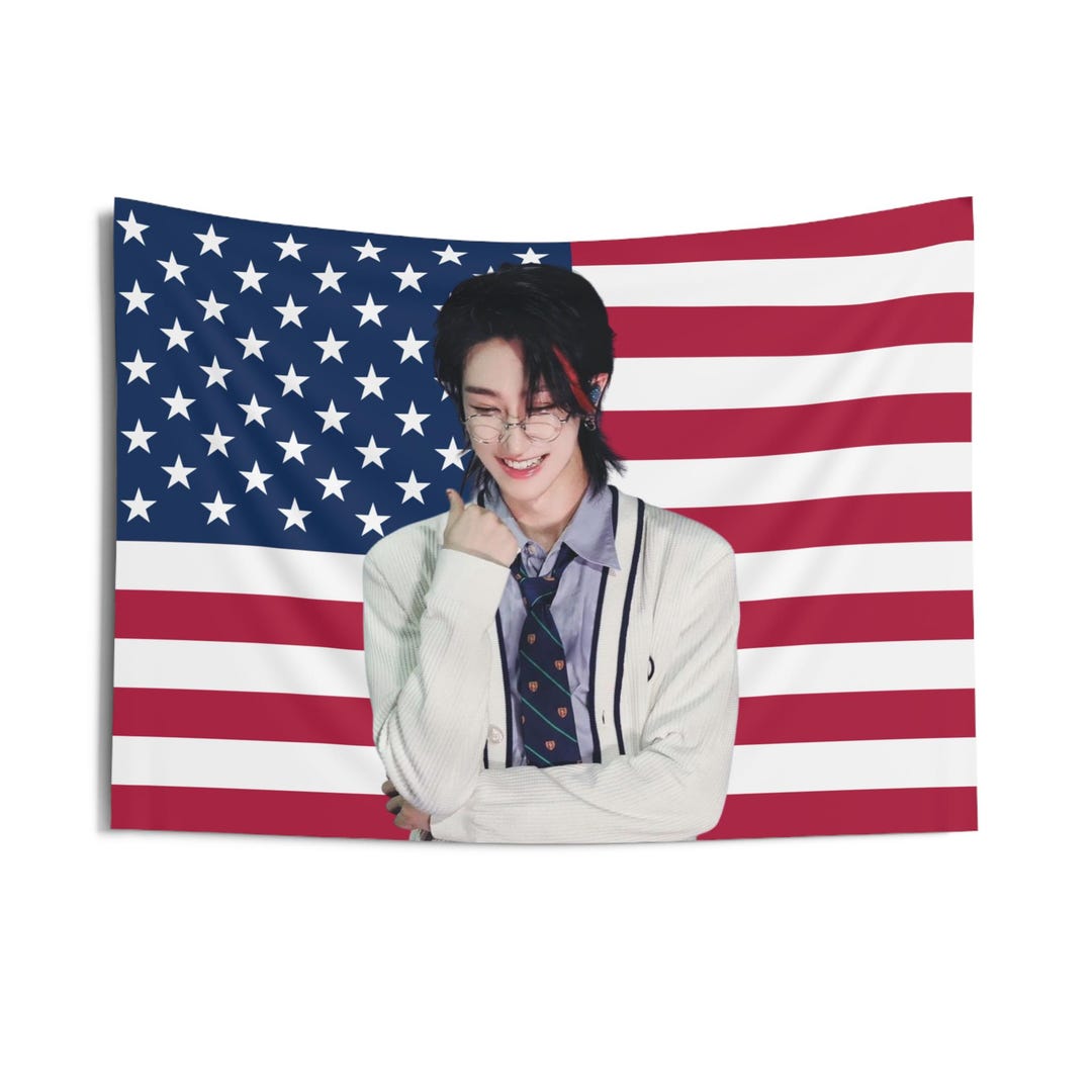 Seventeen Minghao American Flag Banner,minghao Concert Flag,svt Minghao ...