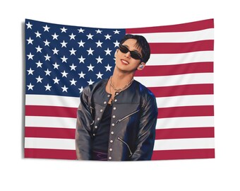 SEVENTEEN MINGYU K-pop USA Flag Banner Wall Tapestry - Etsy