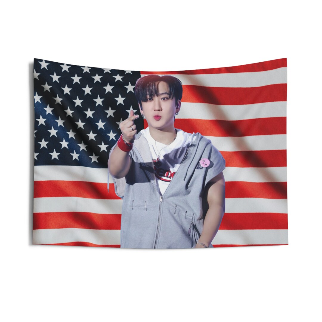 Skz Changbin Flag Banner, Stray Kids Changbin Kpop American Flag ...