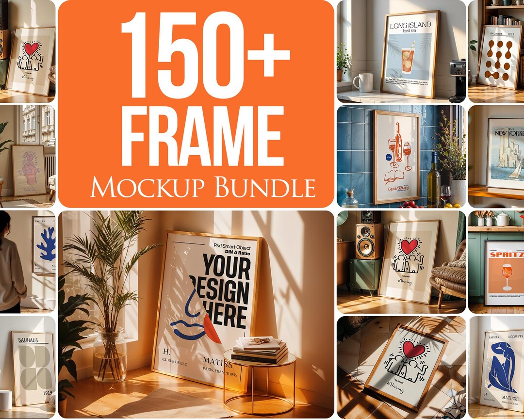 150+ Frame Mockup PSD Bundle: Smart Object Wall Art - Etsy
