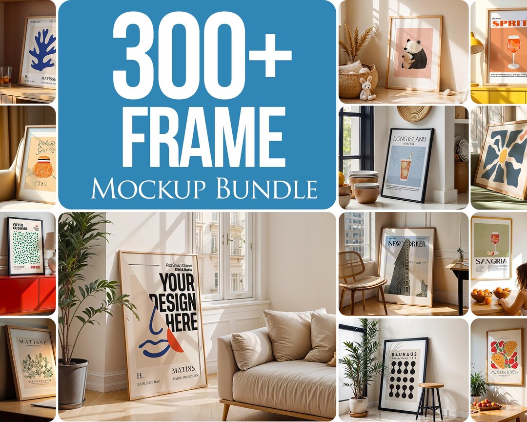 300+ Frame Mockup PSD Bundle: Wall Art Display (digital Download) - Etsy