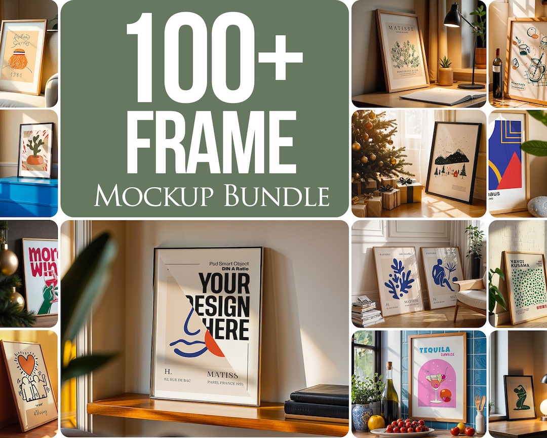 100+ Frame Mockup PSD Bundle Set, Frame Mockup Bundle, 100 PSD Wall ...