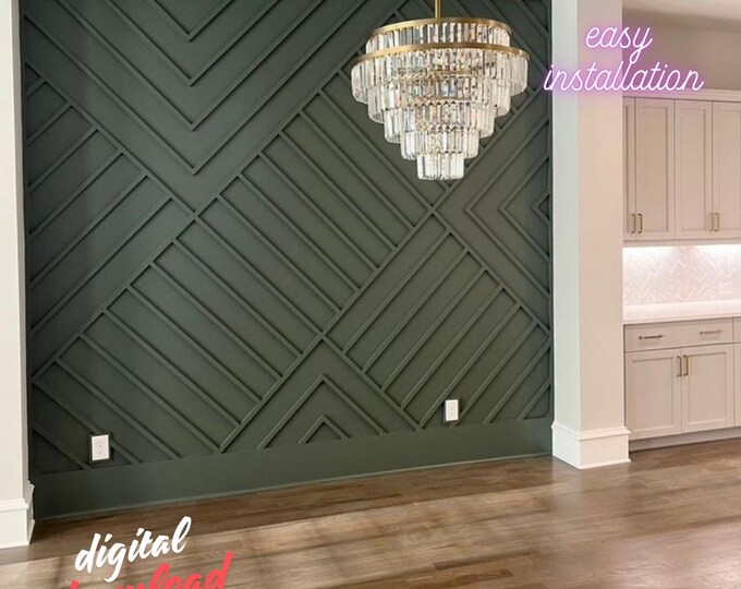 Abstract Sound Wave Accent Feature Wall Design and Installation Build ...