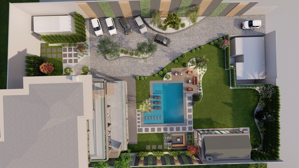 Online Backyard Design Backyard 3D Rendering 3d Rendering - Etsy