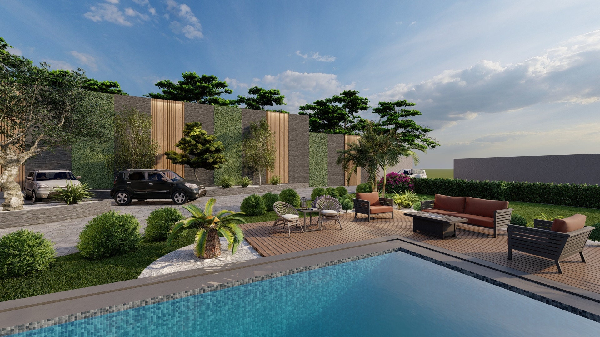 Online Backyard Design, Backyard 3D Rendering, 3d Rendering, Custom ...